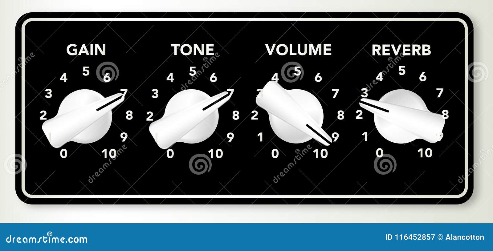 Guitar Ampifier Chicken Head Knobs Stock Vector - Illustration of ...