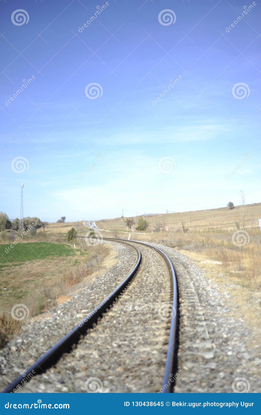 Railway in rural areas stock image. Image of high, land - 130438645