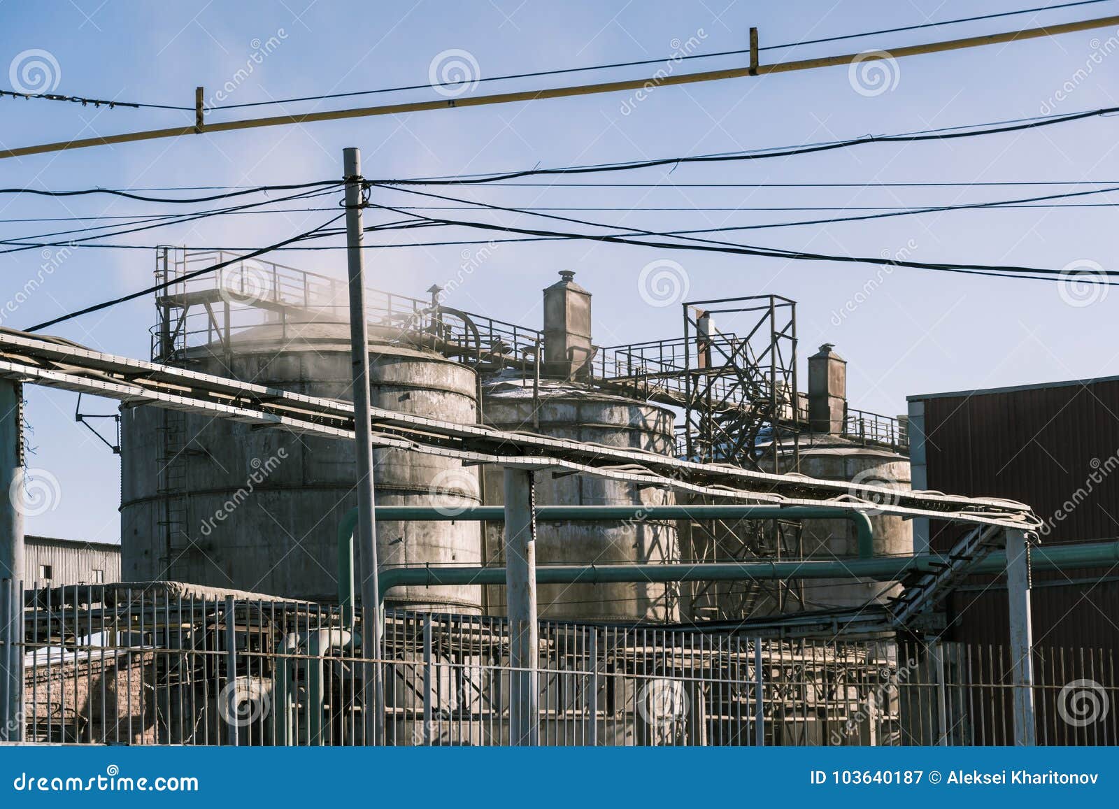 Section at the factory stock image. Image of plant, smokestack - 103640187