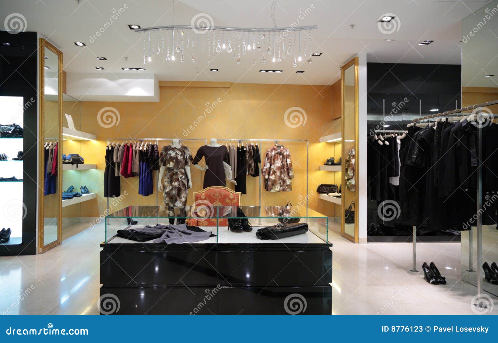 Section of Female Clothing in Shop Stock Image - Image of merchandise ...