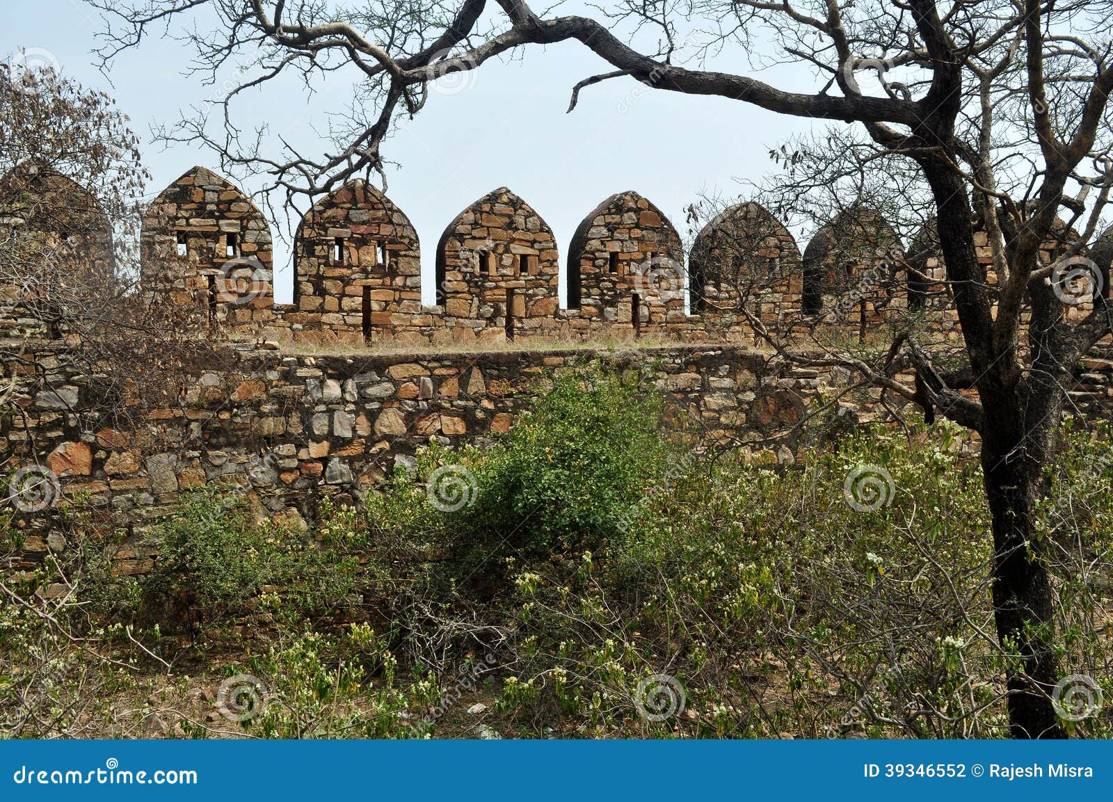 Section of a fort wall stock photo. Image of building - 39346552