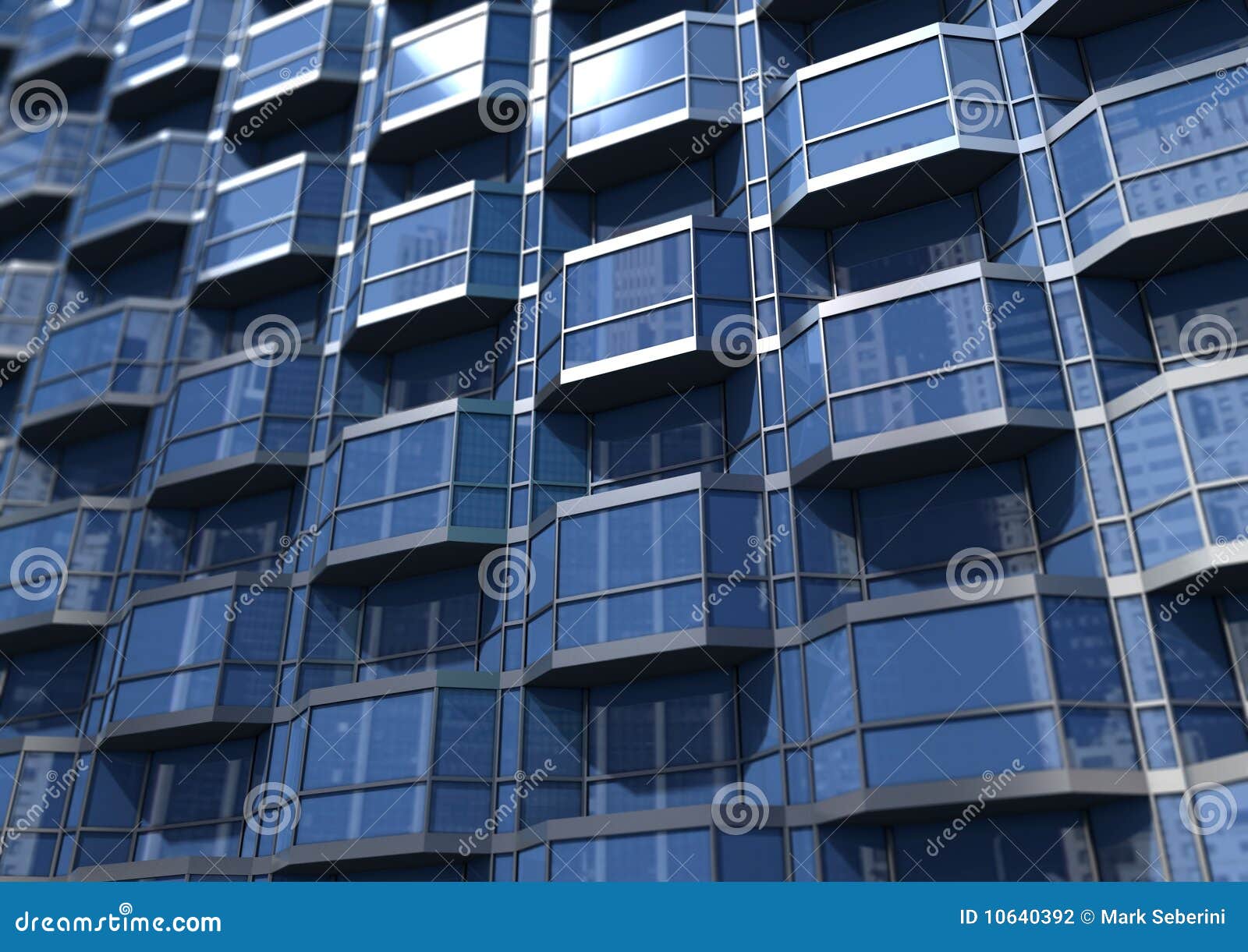 A Section of a Glass Building Stock Illustration - Illustration of city ...