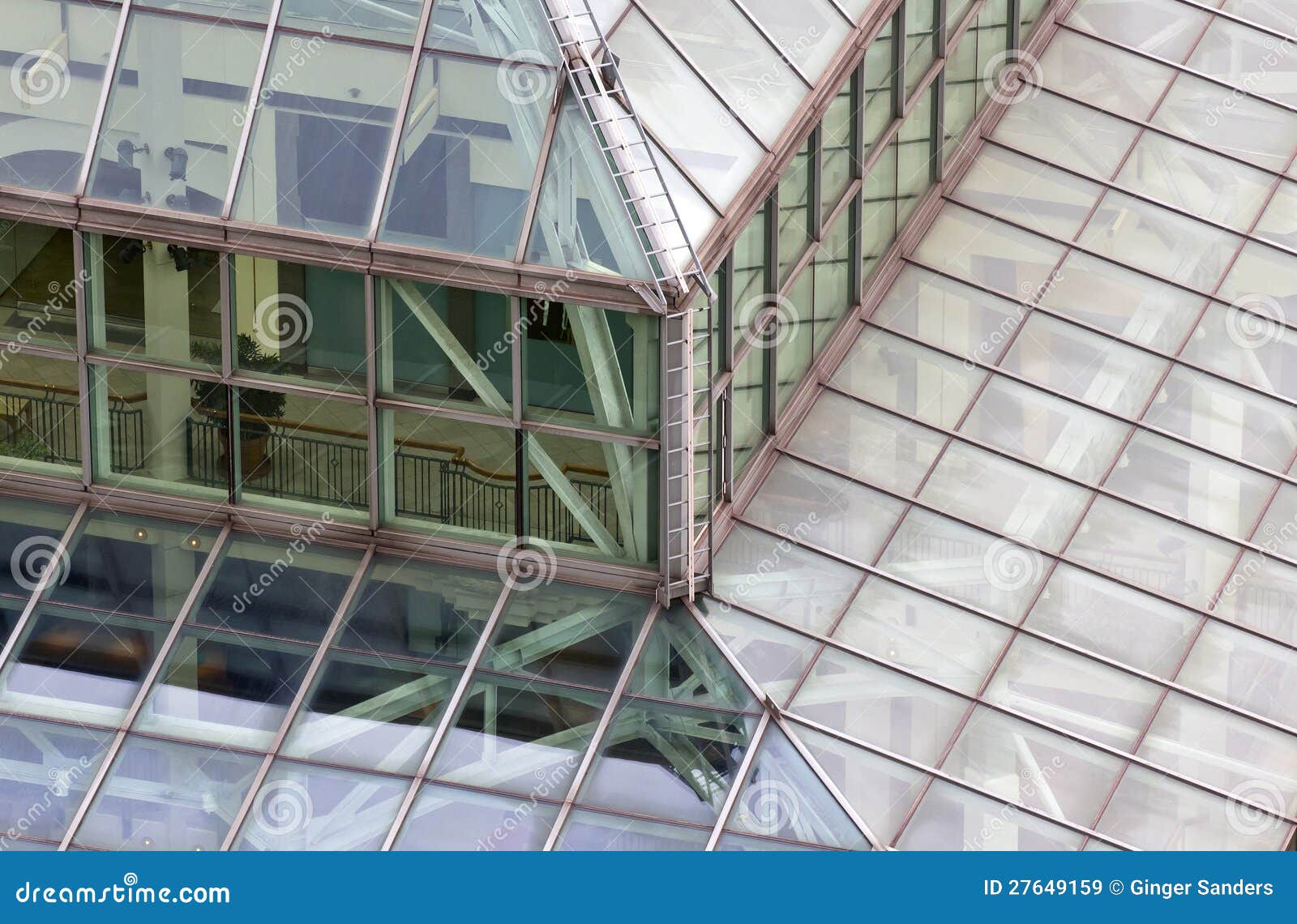 Section of a Glass Building Stock Image - Image of geometric, glass ...