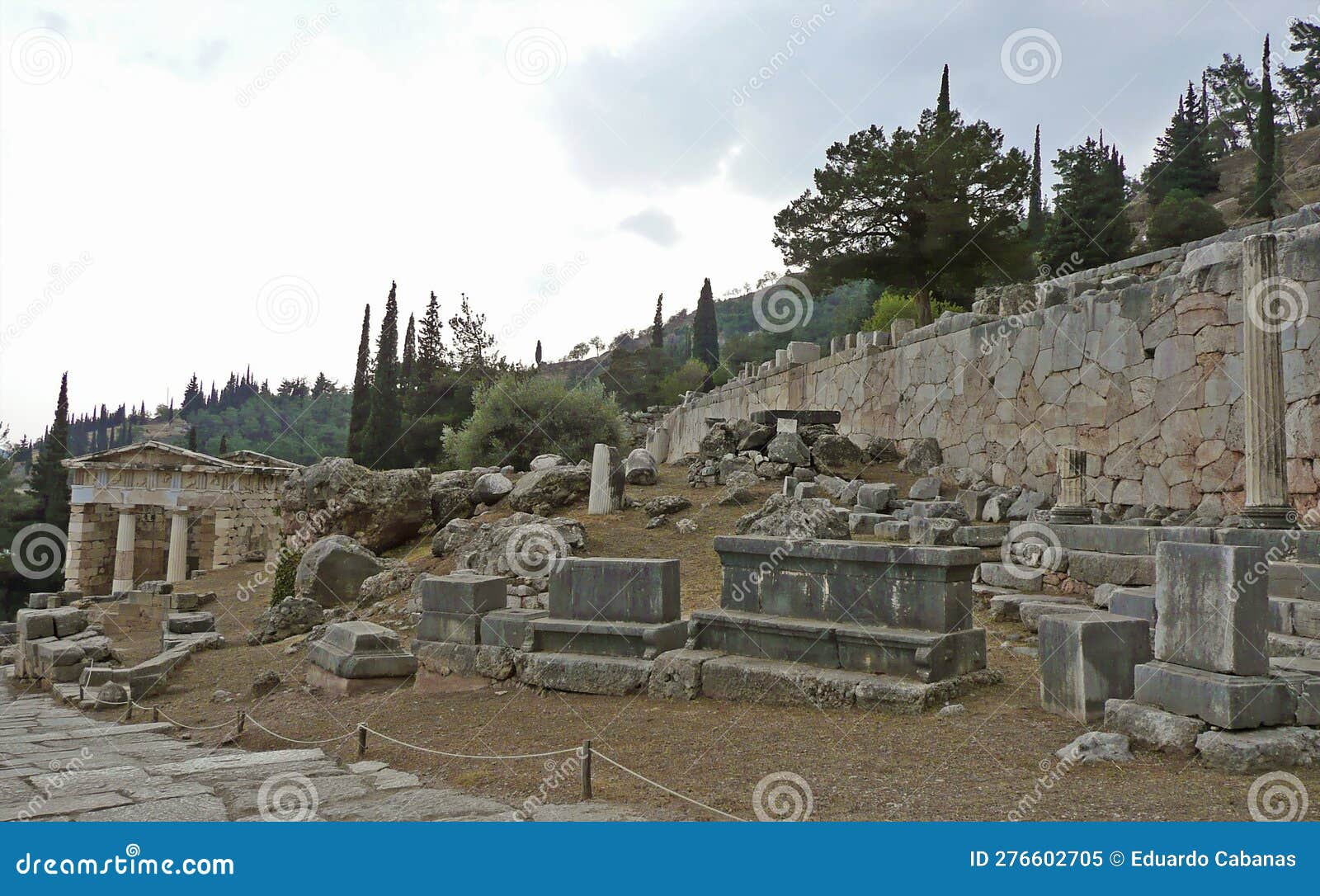 Section of the Greek Site of Delphi, Greece Stock Image - Image of ...