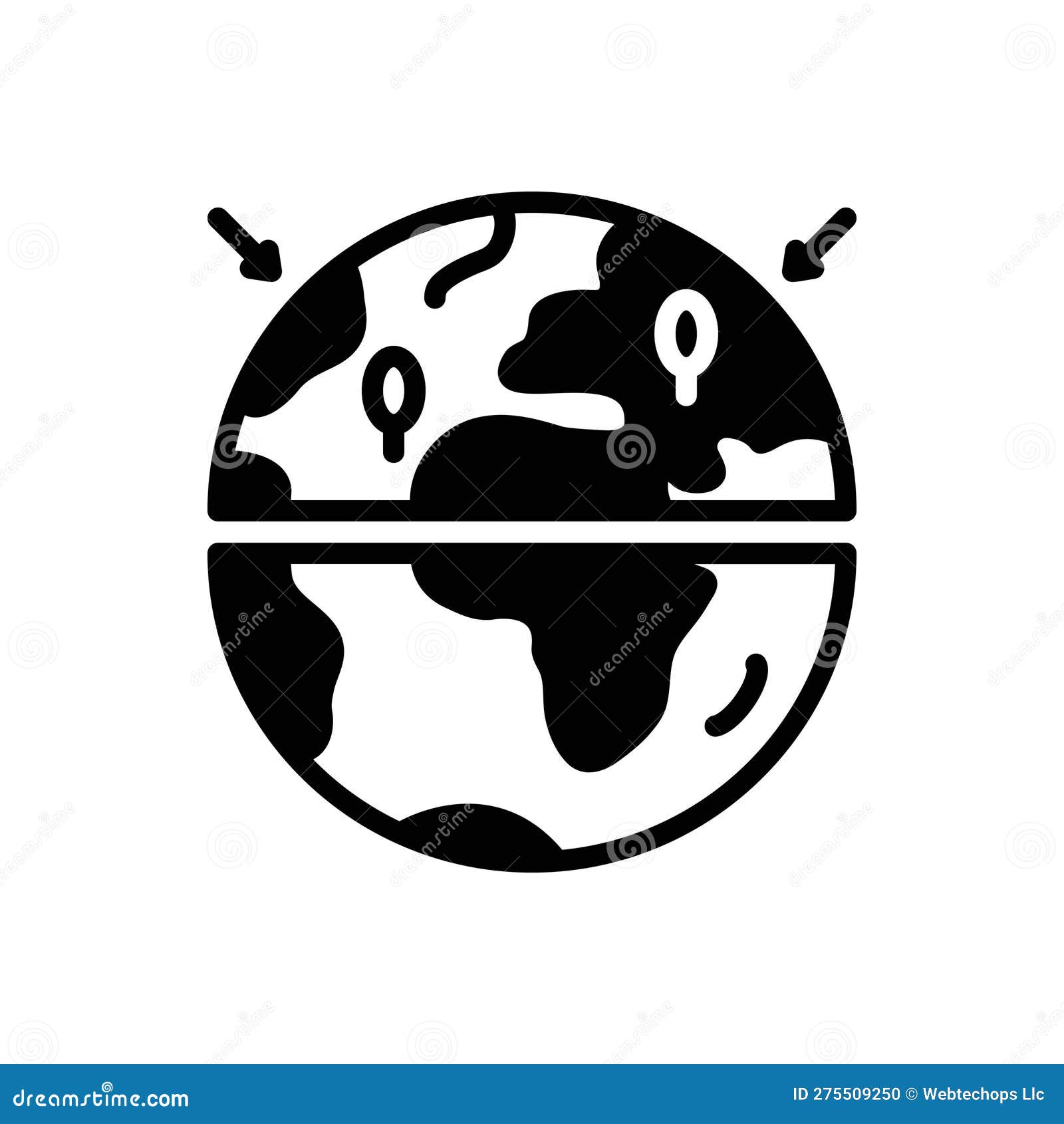Black Solid Icon for Section, Globe and Division Stock Vector ...