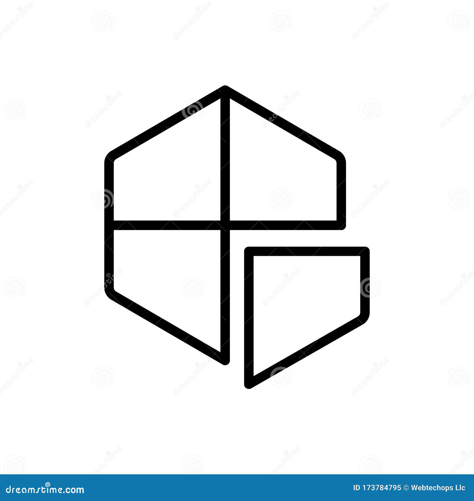 Black Line Icon for Section, Part and Piece Stock Illustration ...