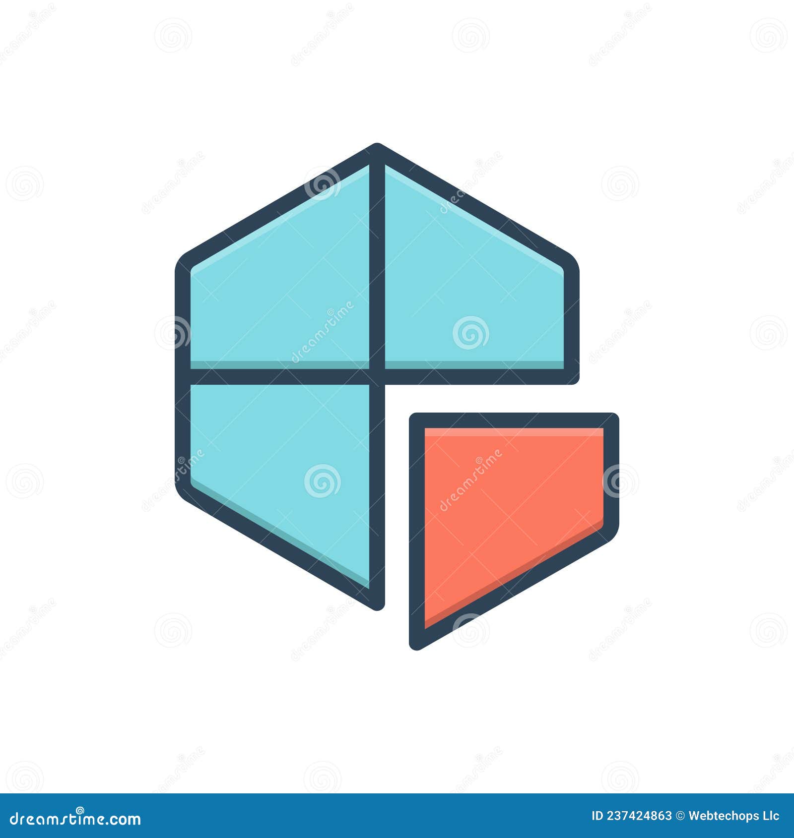 Color Illustration Icon for Section, Division and Portion Stock ...