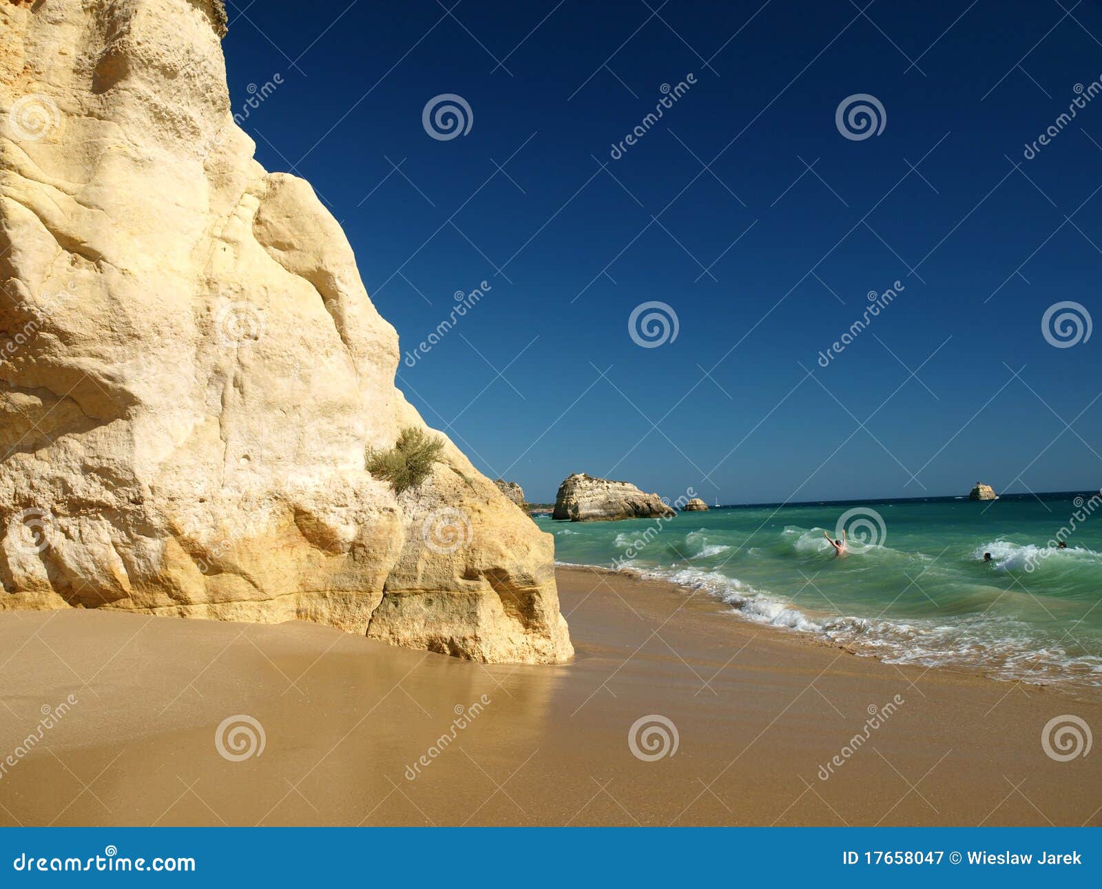 A Section of the Idyllic Praia De Rocha Beach Stock Image - Image of ...