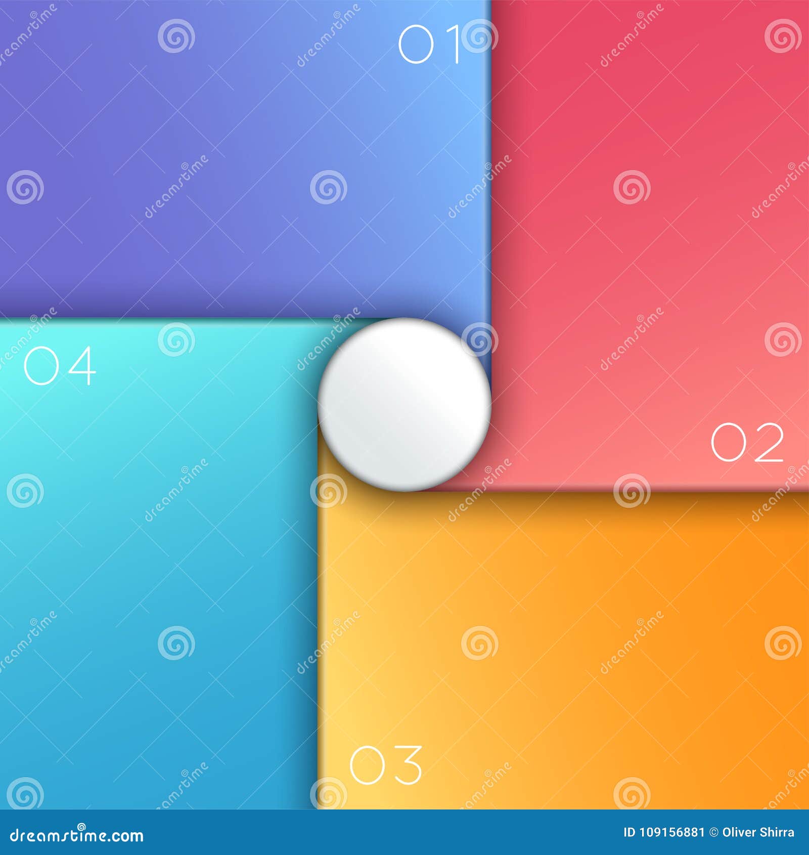 Centre Circle Sections 1 To 4 Infographic Template Stock Vector ...