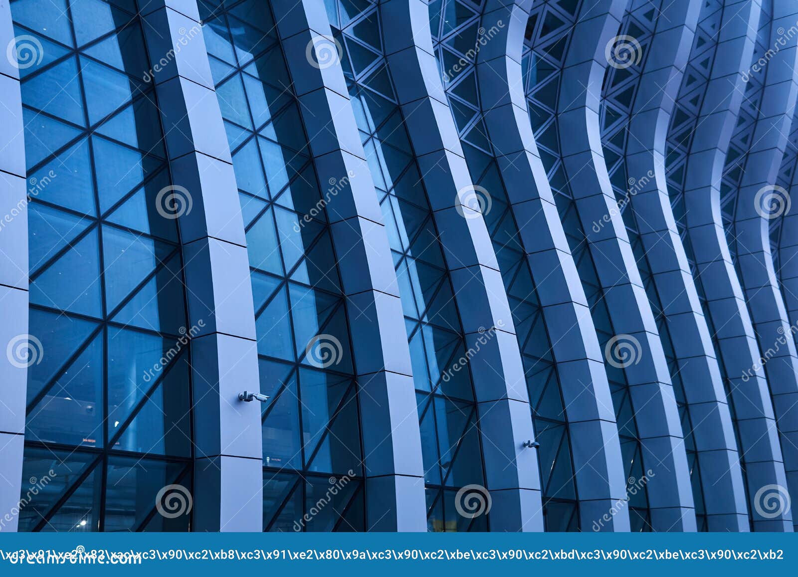 Section of the Intricately Curved Facade of a Modern Building Stock ...