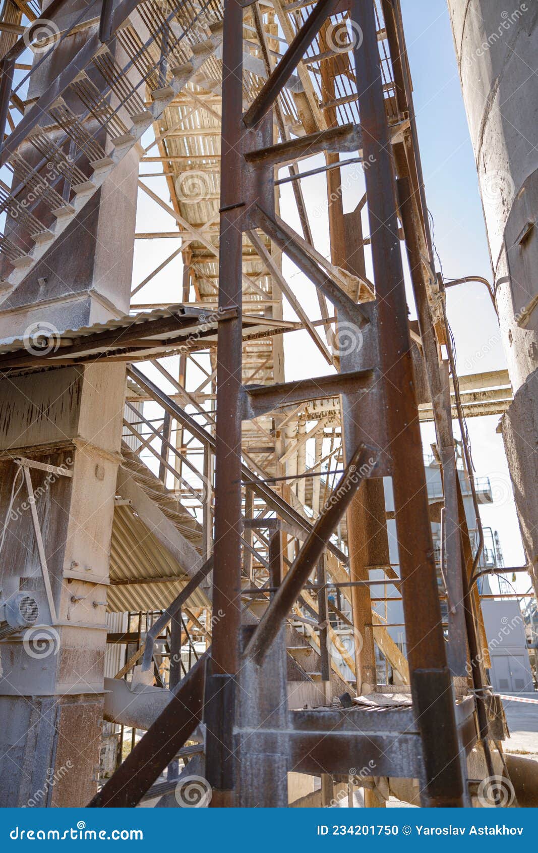 Industrial Facility Complex and Ladders at Factory Stock Photo - Image ...