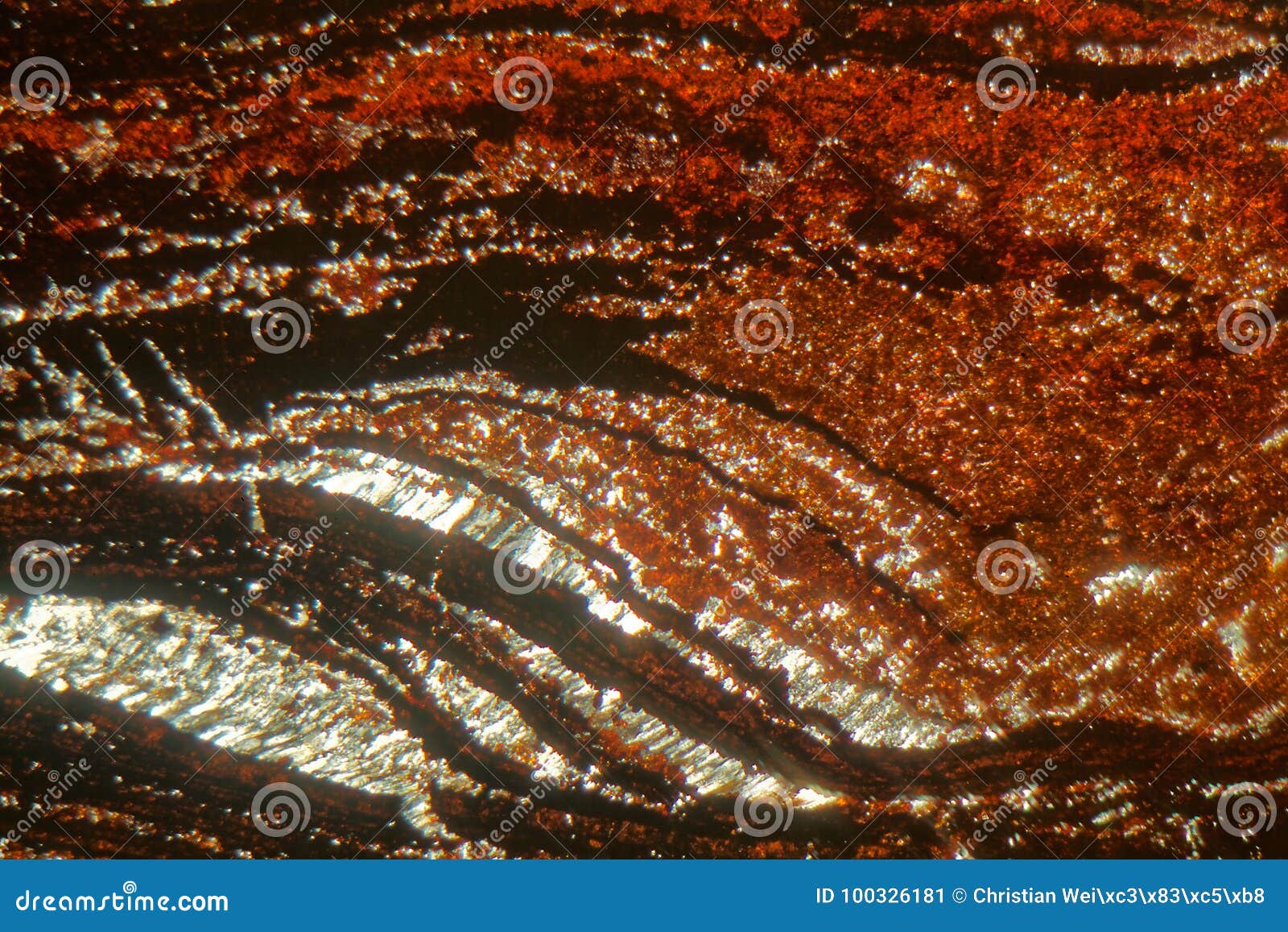 Section Mince De Minerai De Fer Sous Le Microscope Image stock - Image ...
