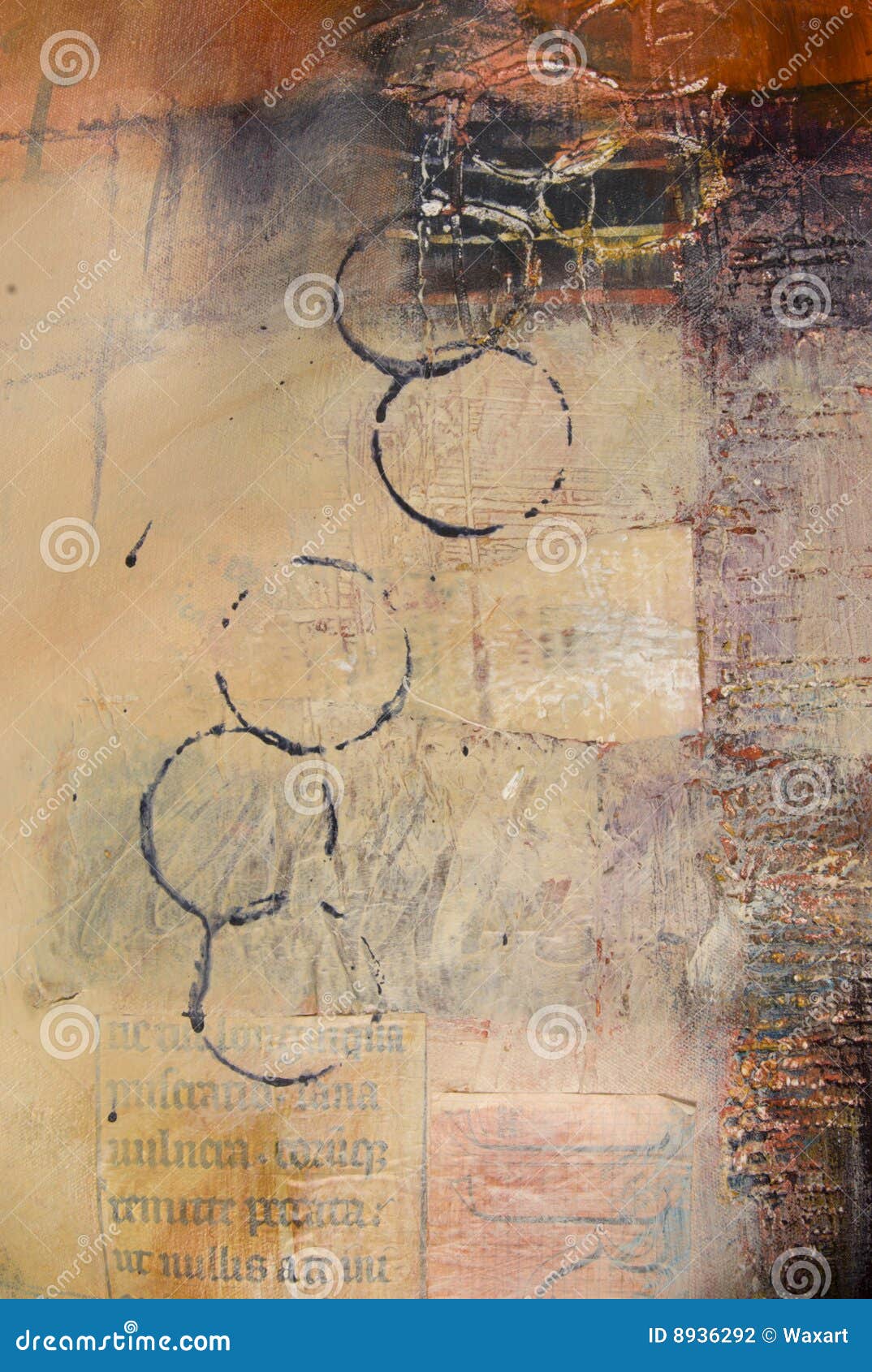 Section of Mixed Media Abstract Painting Stock Photo - Image of ...