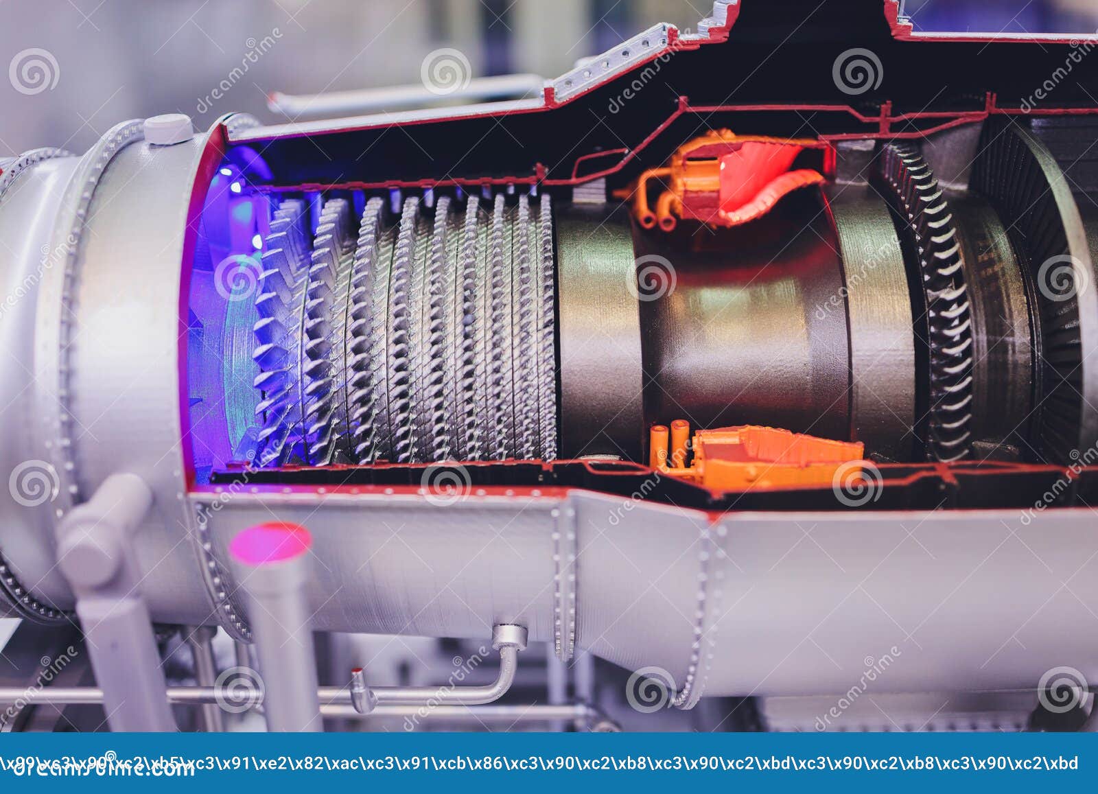 Section Model of a Historic Jet Engine. Stock Image - Image of airplane ...