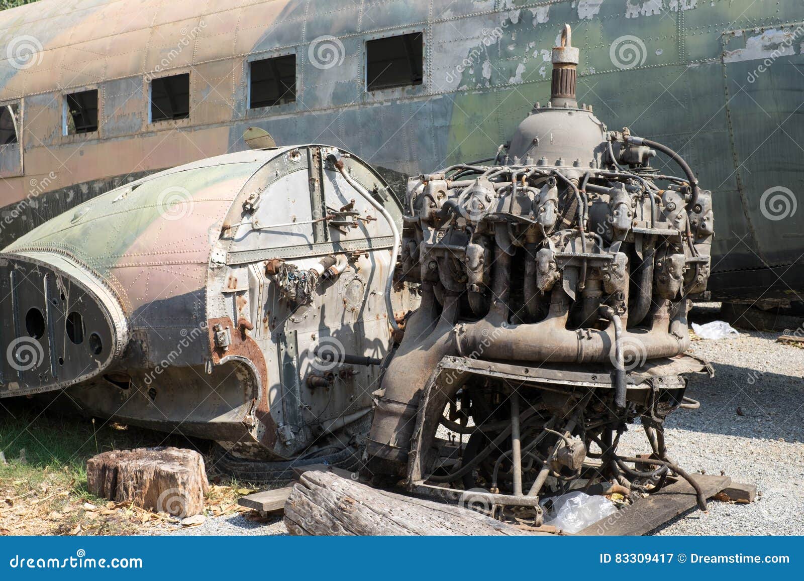 Section of Old Airplane Engine Editorial Photography - Image of detail ...