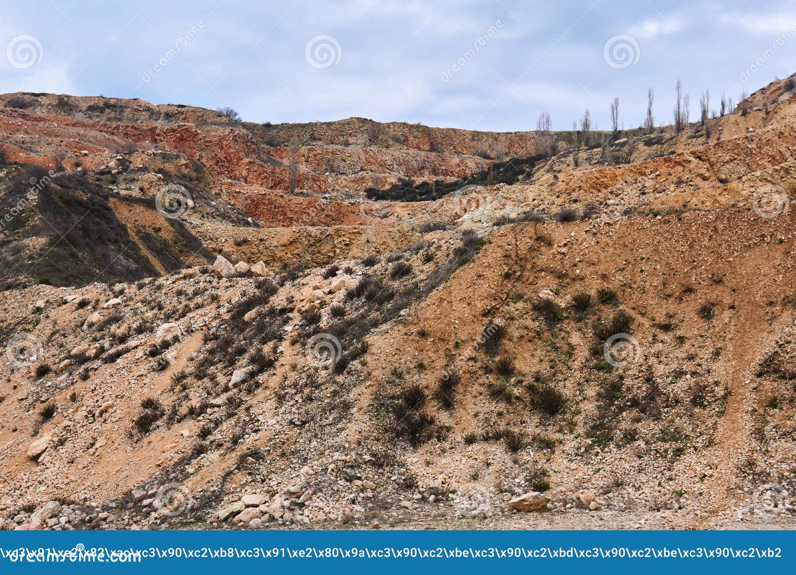 Section of an Old Limestone Quarry Stock Image - Image of bench ...
