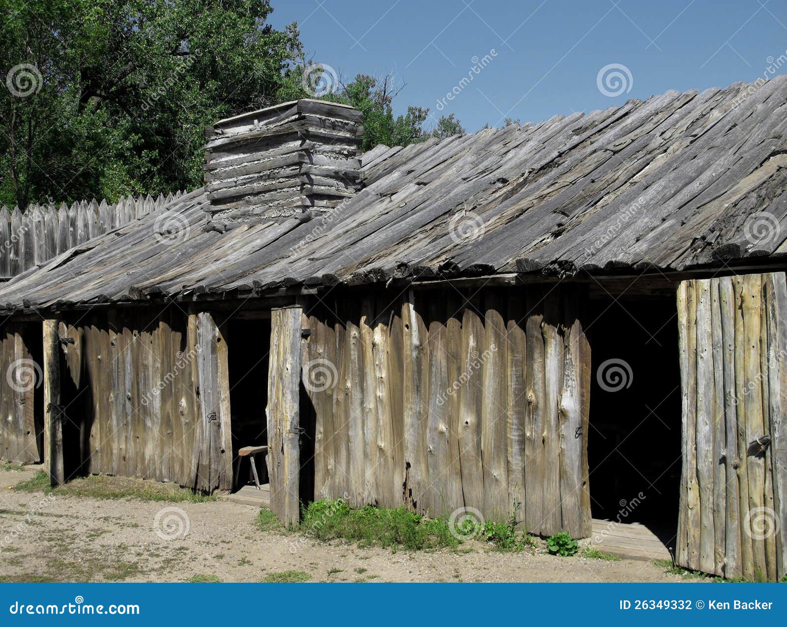 Section of an Old Log Fort. Stock Photo - Image of historic, wooden ...