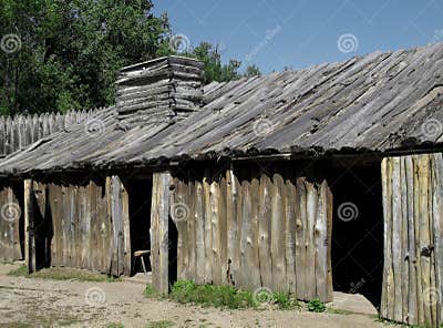 Section of an Old Log Fort. Stock Photo - Image of historic, wooden ...