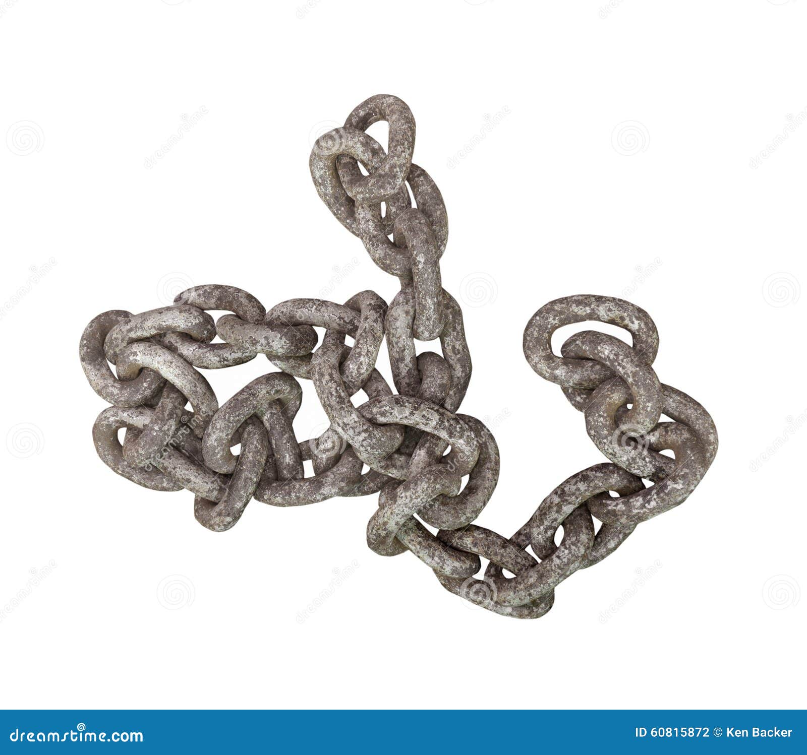 Section of Old Metal Chain Isolated. Stock Photo - Image of small ...