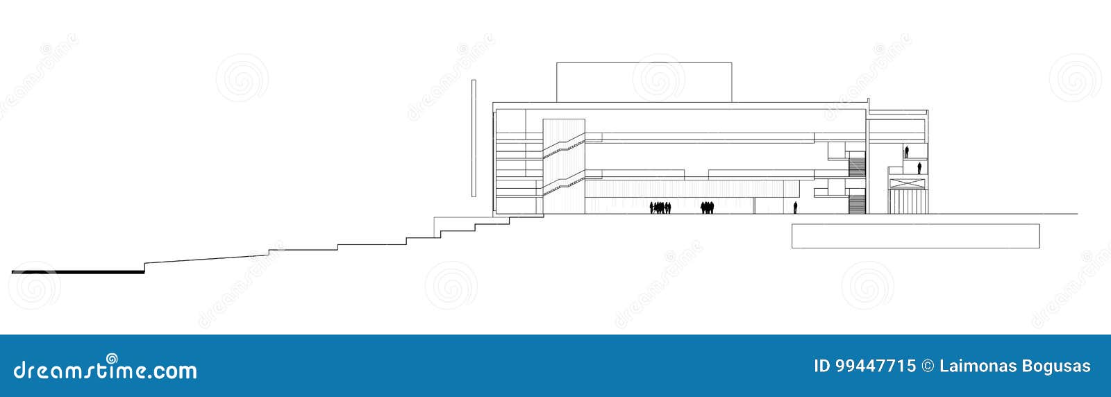 Cad Drawing. Section Of The Multistory Building Stock Photography ...