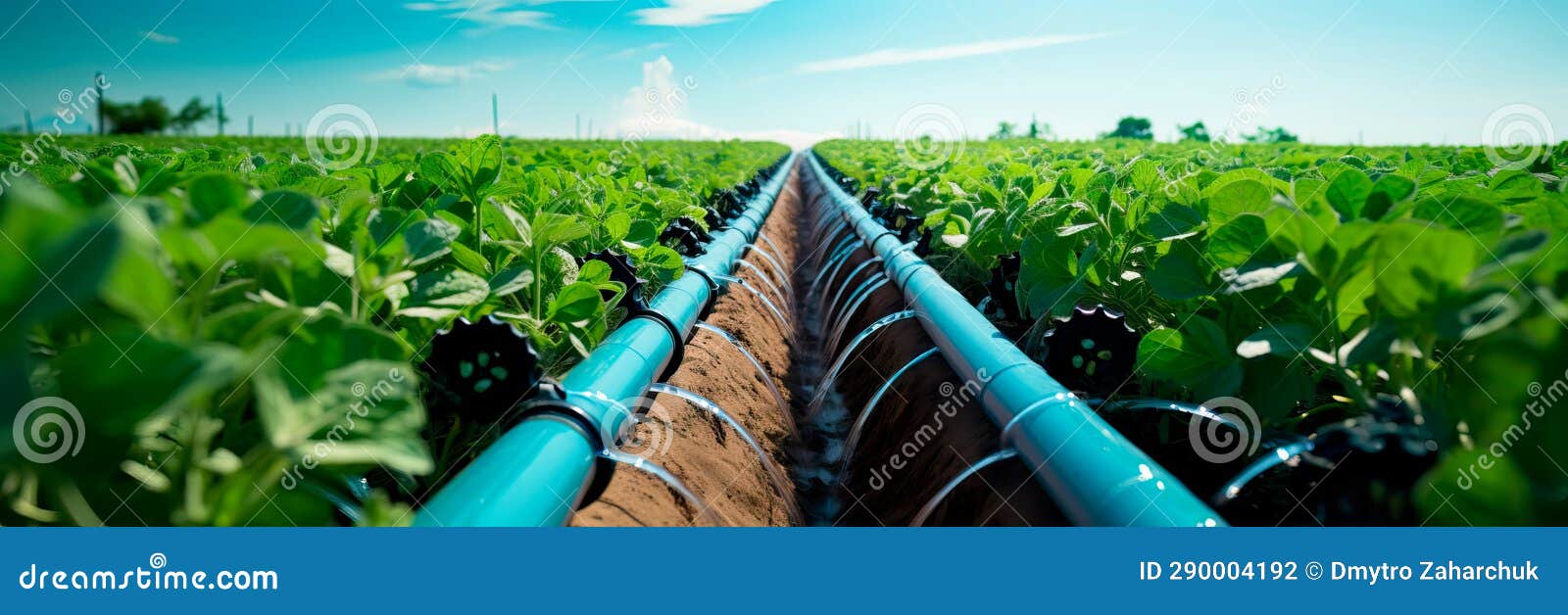 Section of the Pipeline Where Water is Distributed through a Drip ...