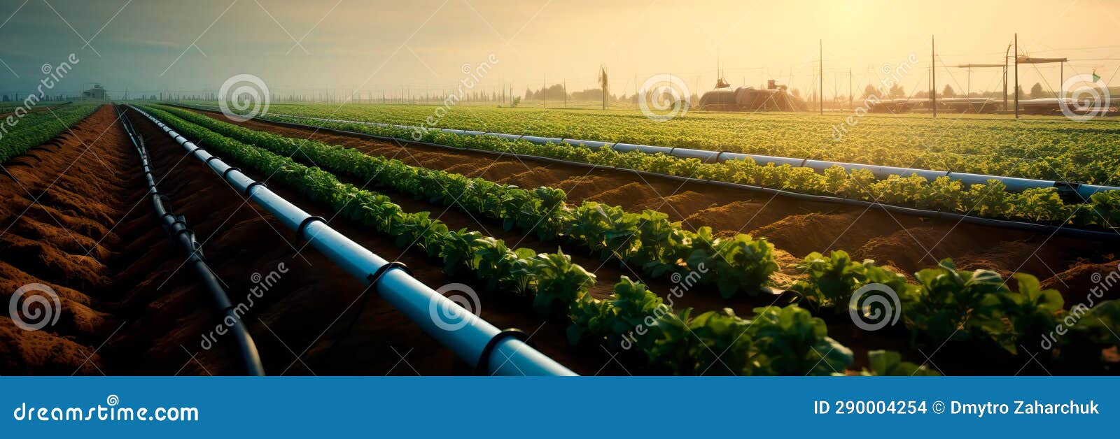 Section of the Pipeline Where Water is Distributed through a Drip ...