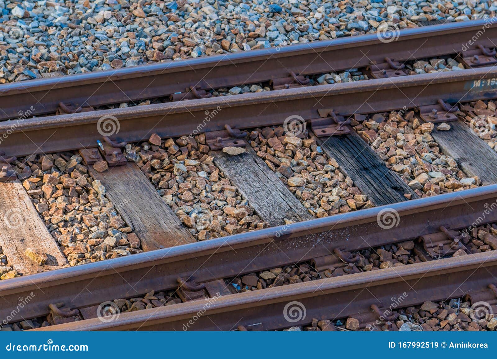 Section of railroad tracks stock image. Image of junction - 167992519