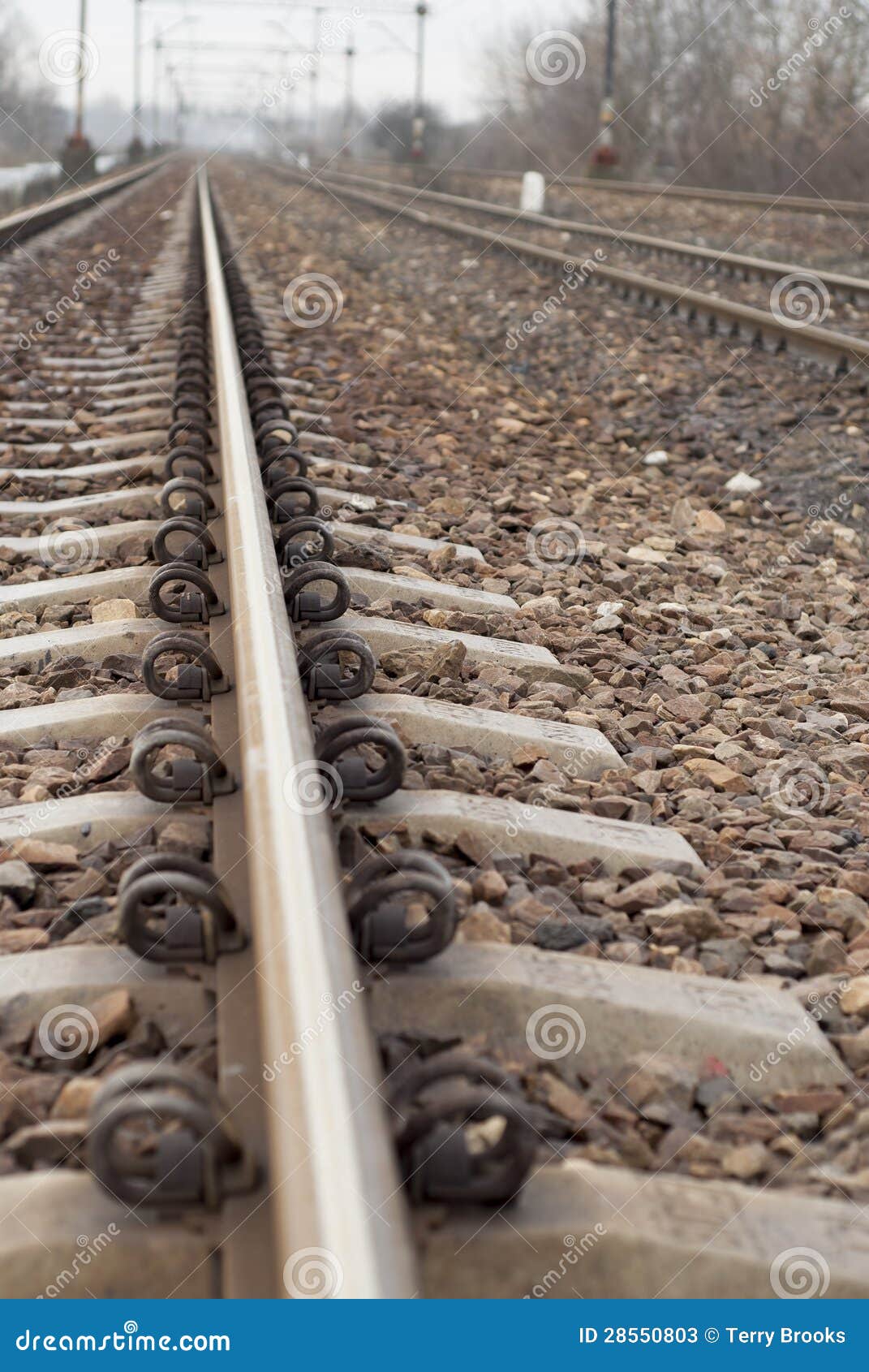 Section of Railway Track. stock image. Image of gravel - 28550803