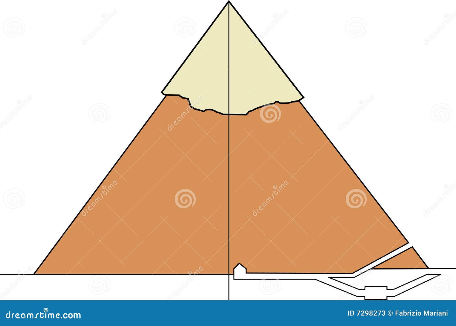 Section of a real pyramid stock illustration. Illustration of desert ...