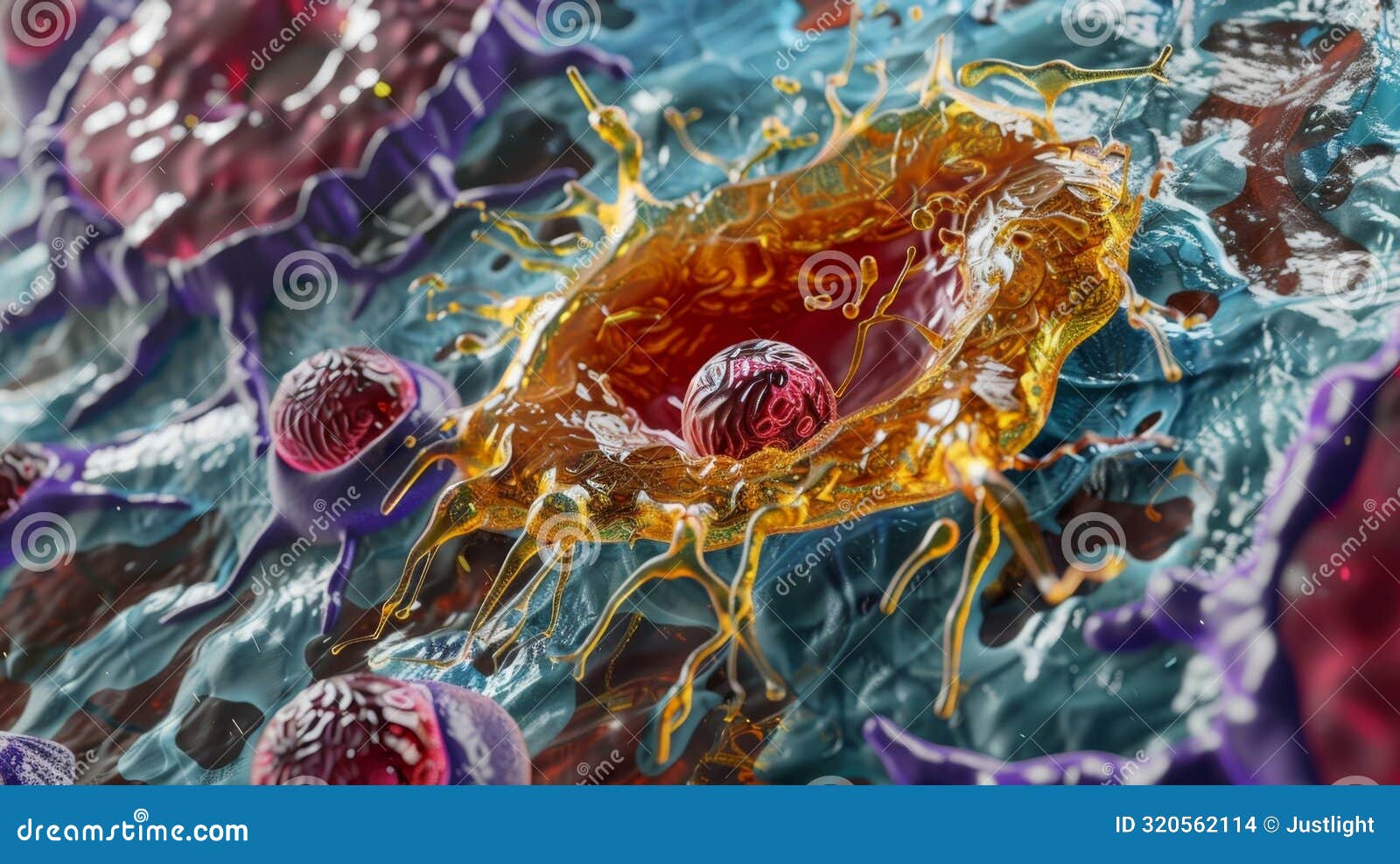 A Section of a Replicative Senescent Cell with a Flattened Morphology ...