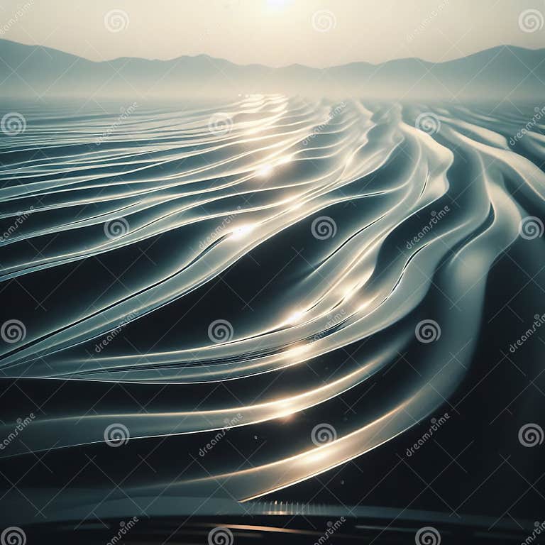 A Section of a Ripple Effect on Water Seen through a Car Window Stock ...