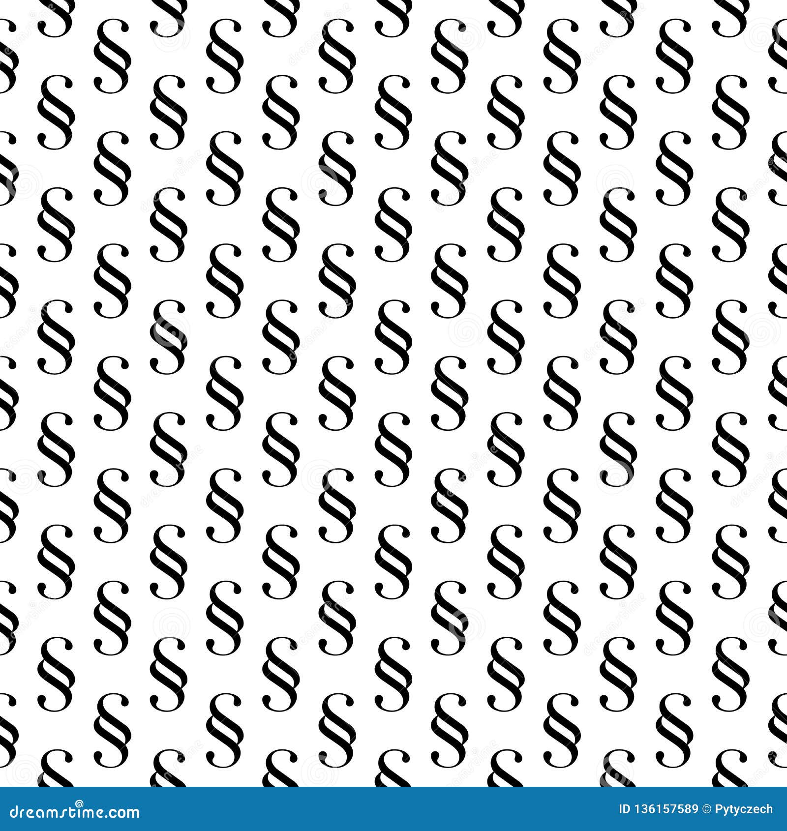 Section Signs Random Seamless Pattern. Vector Paragraph Marks ...