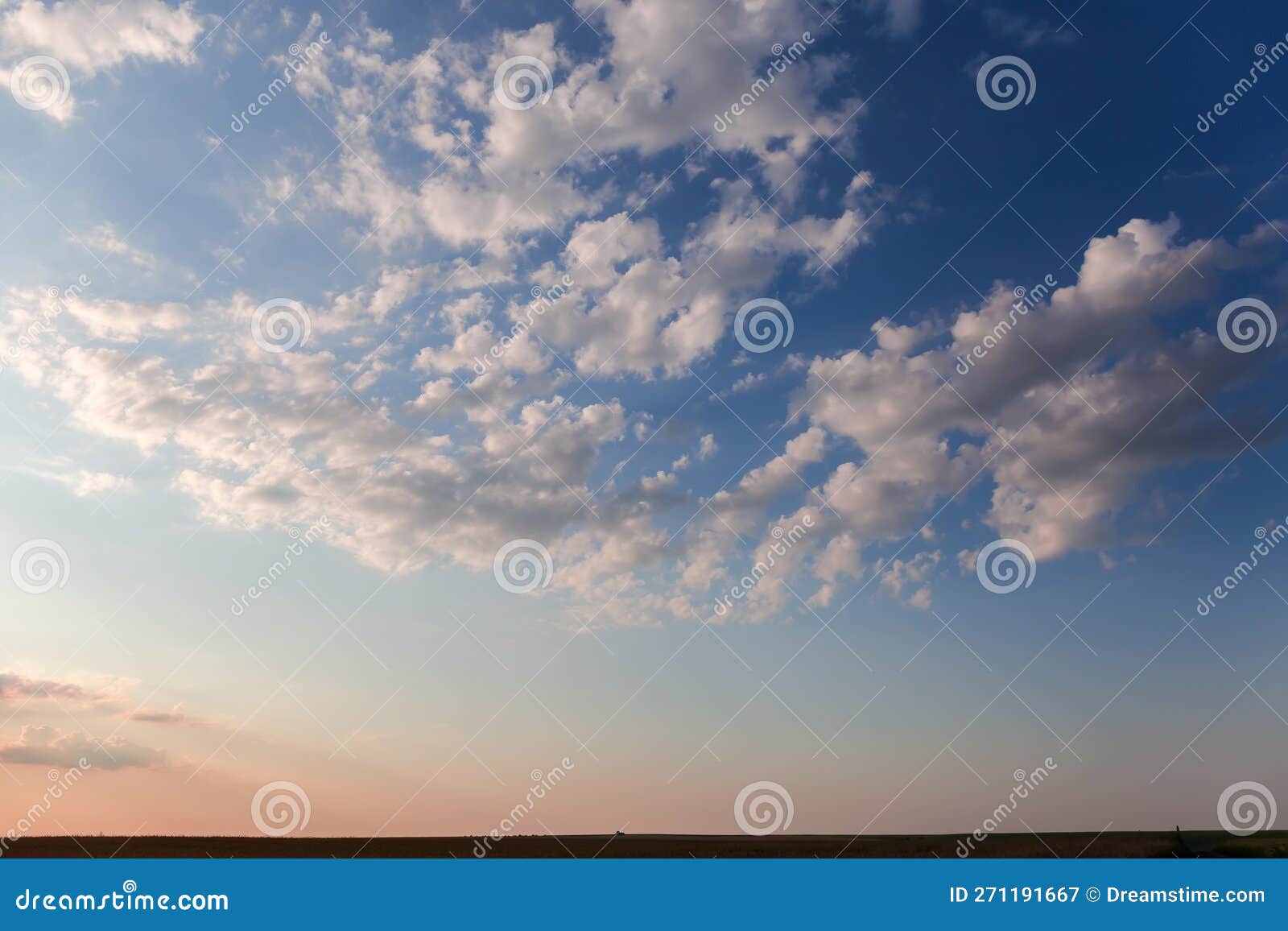 Section of Sky with Altocumulus Clouds Above Fields before Sunset Stock ...