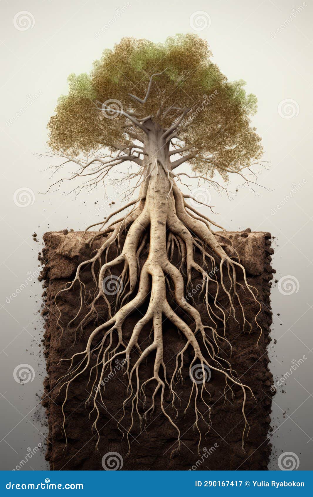Section Soil Park Tree Root Banner. Generate Ai Stock Image - Image of ...