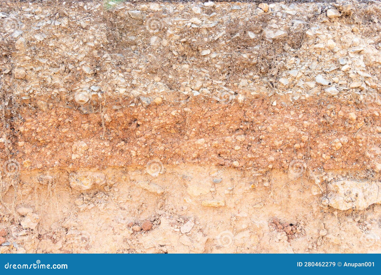 Section of Soil Under the Asphalt Road Stock Image - Image of material ...