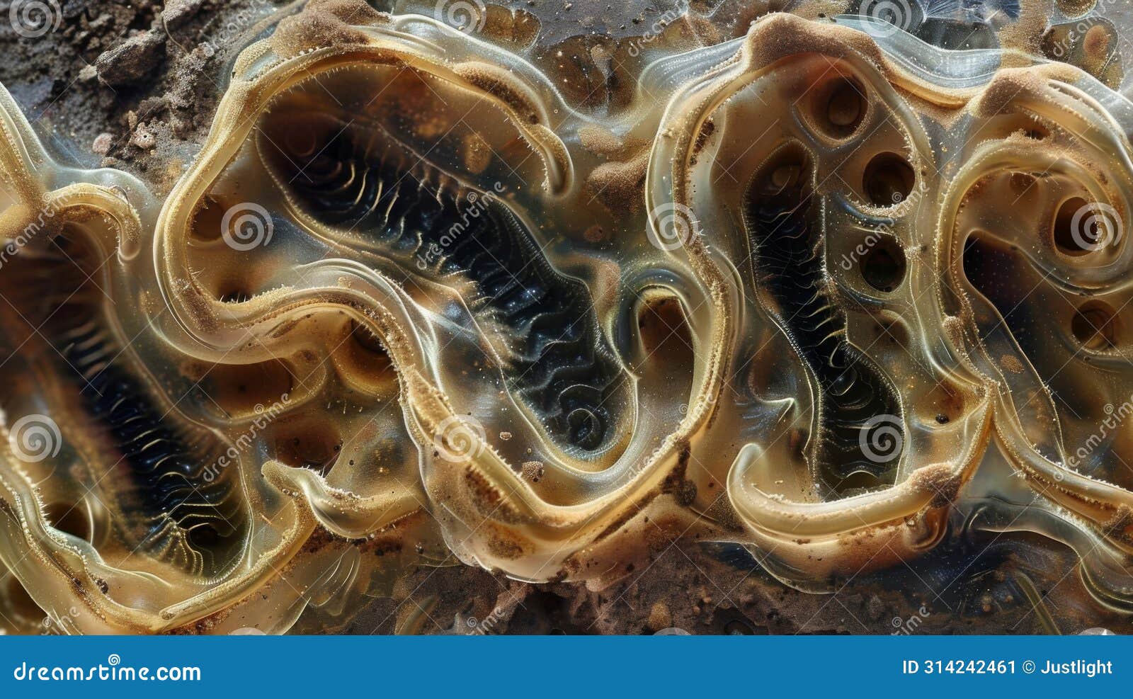 A Section of Soil Viewed Under a Microscope Revealing a Network of ...