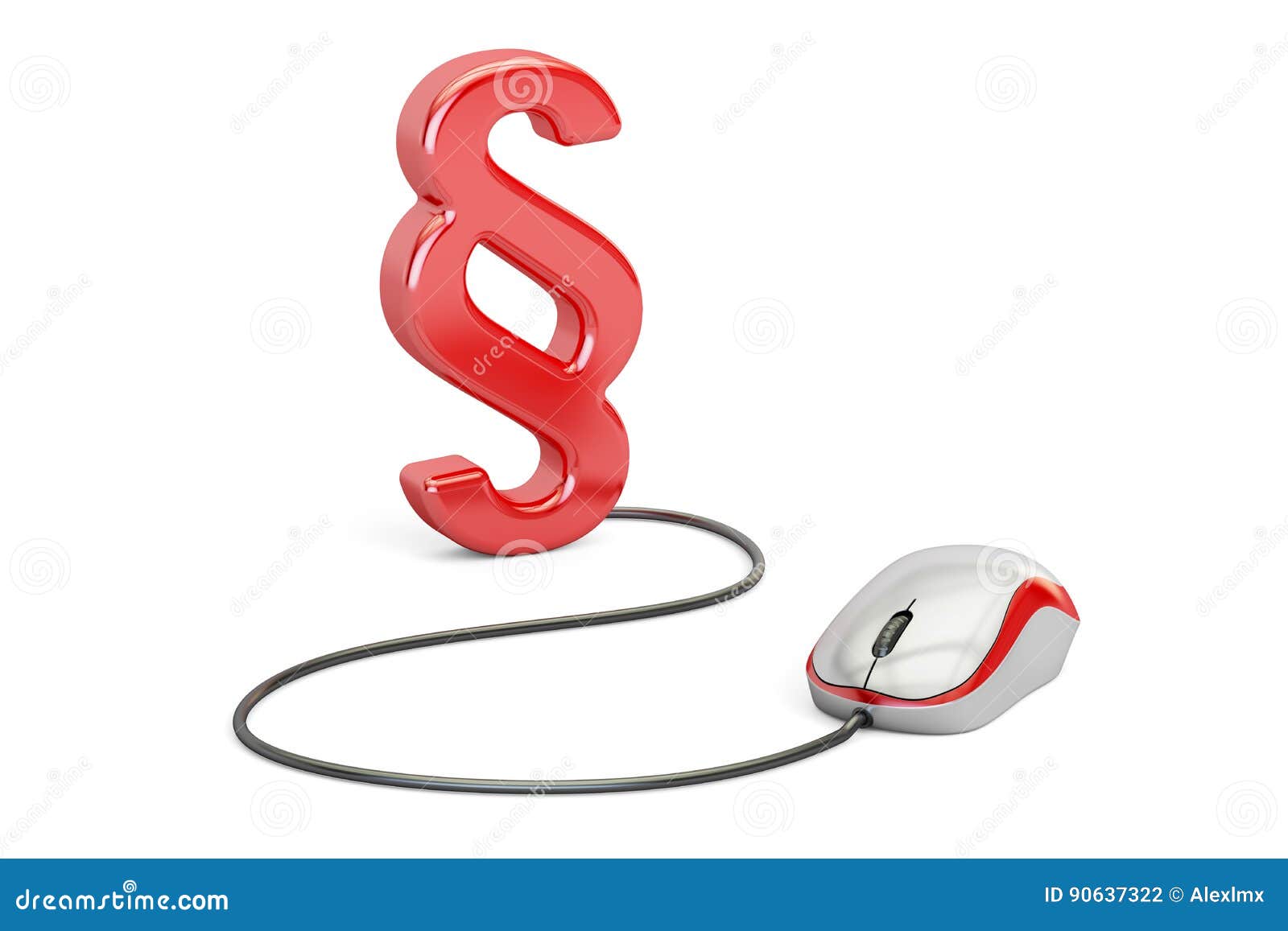 Section Symbol with Computer Mouse, 3D Rendering Stock Illustration ...