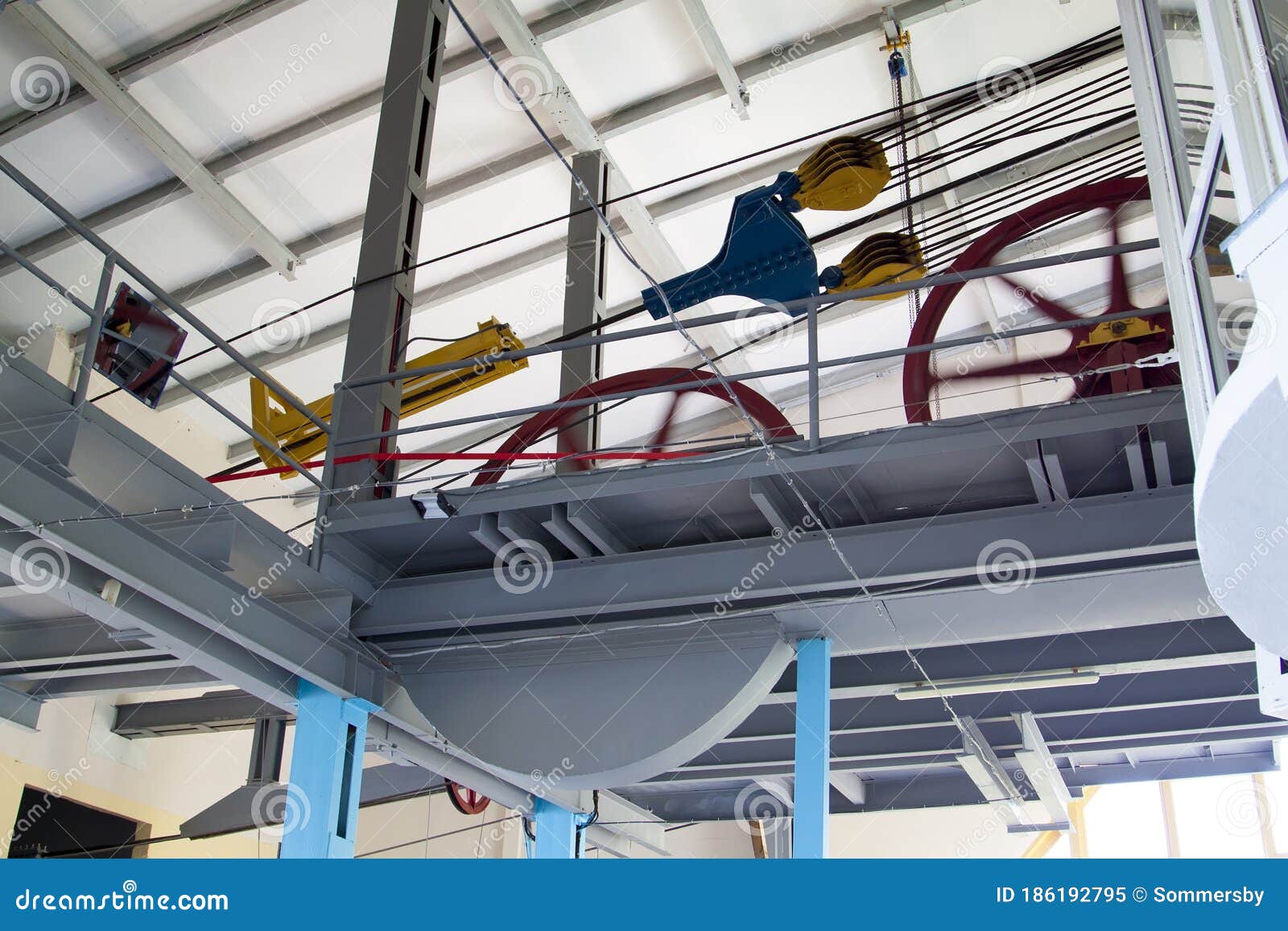 Section View of Gears of Cable Car Drive Winch Mechanism Pulling Metal ...