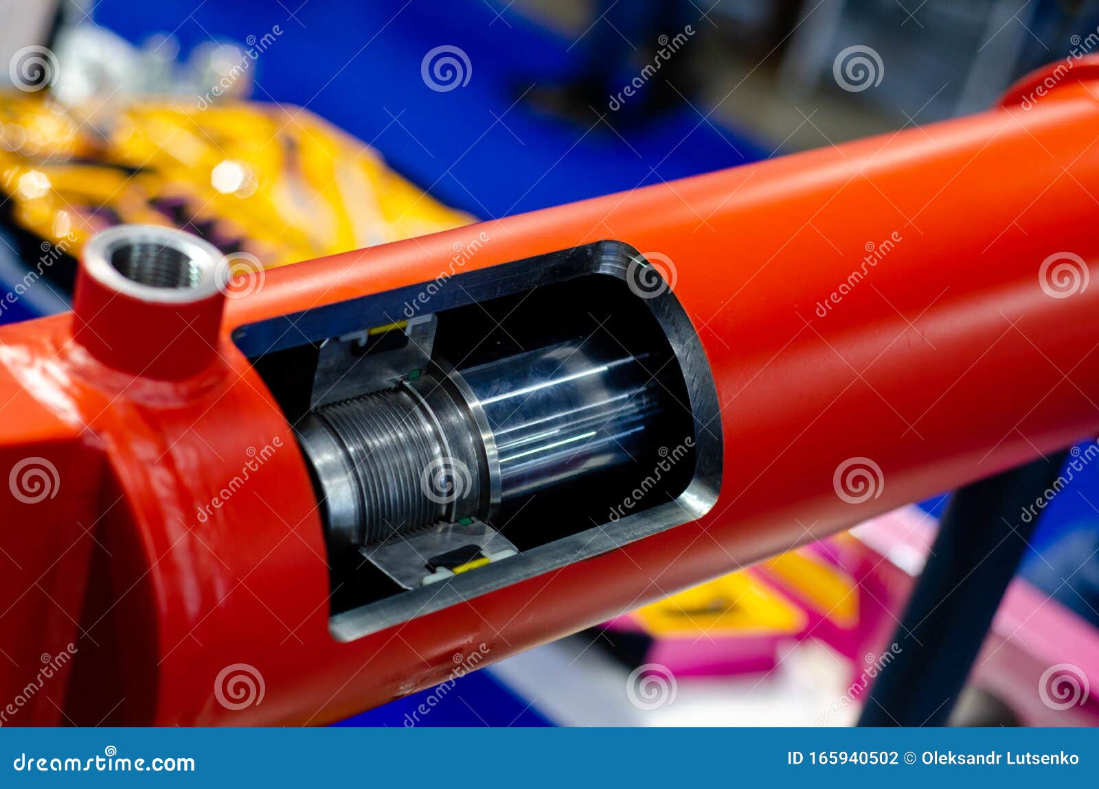 Hydraulic Piston And Cylinder On A Rack In A Warehouse Stock Photo ...