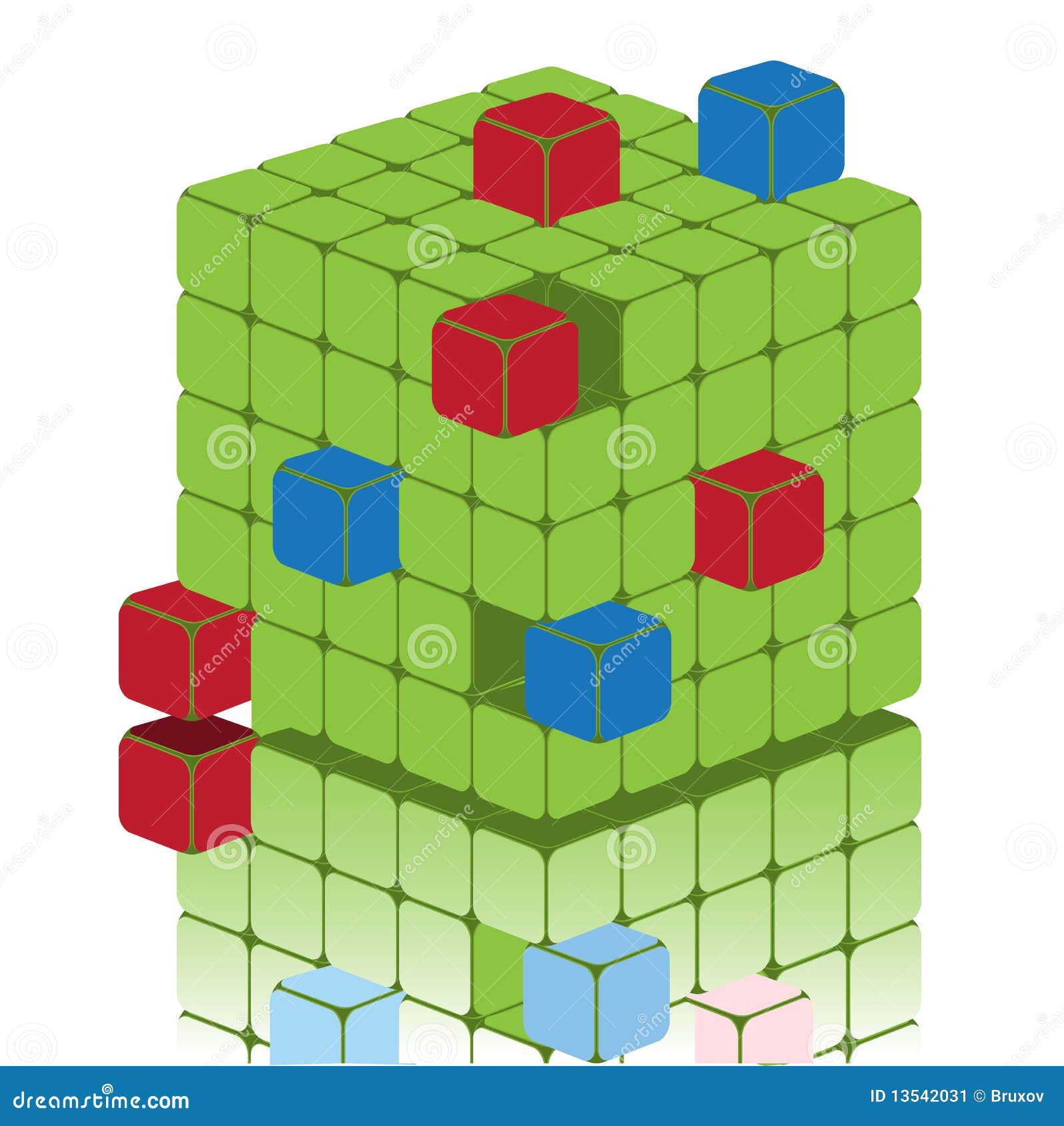 Sectional Cube Cartoon Vector | CartoonDealer.com #13542031