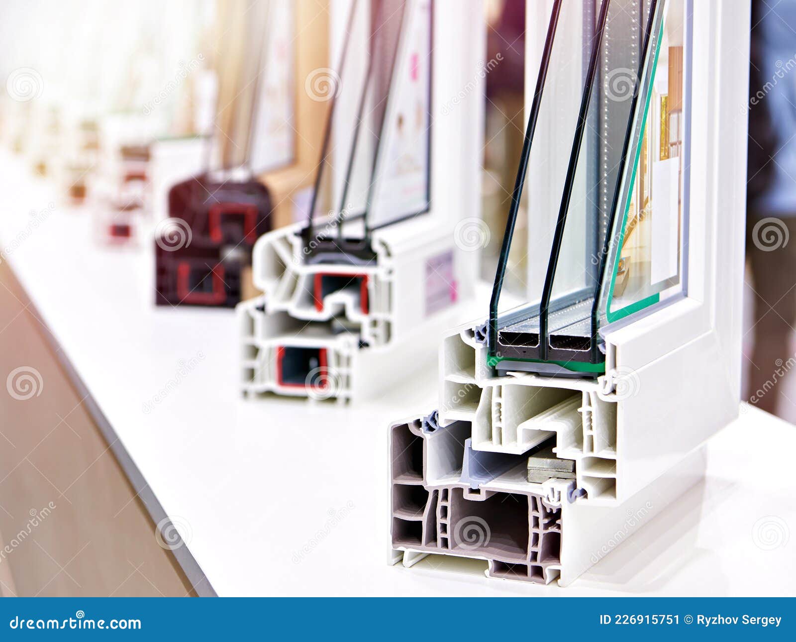 Sectional Frame of Plastic Insulating Glass Windows Stock Image - Image ...