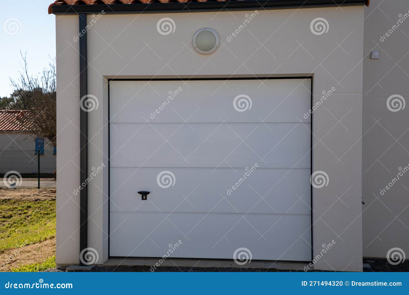 Sectional Modern Car Garage White Door Design Home Facade Stock Photo ...