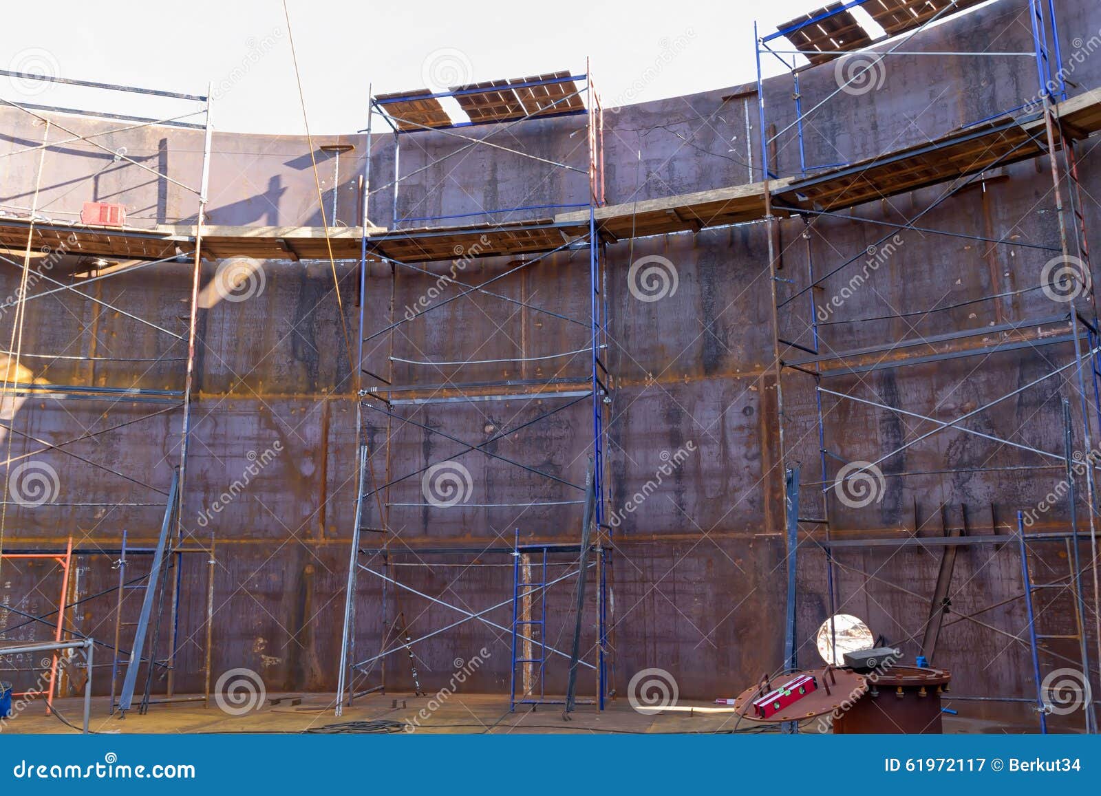 Sectional Scaffolding Installed Inside the Tank Stock Image - Image of ...