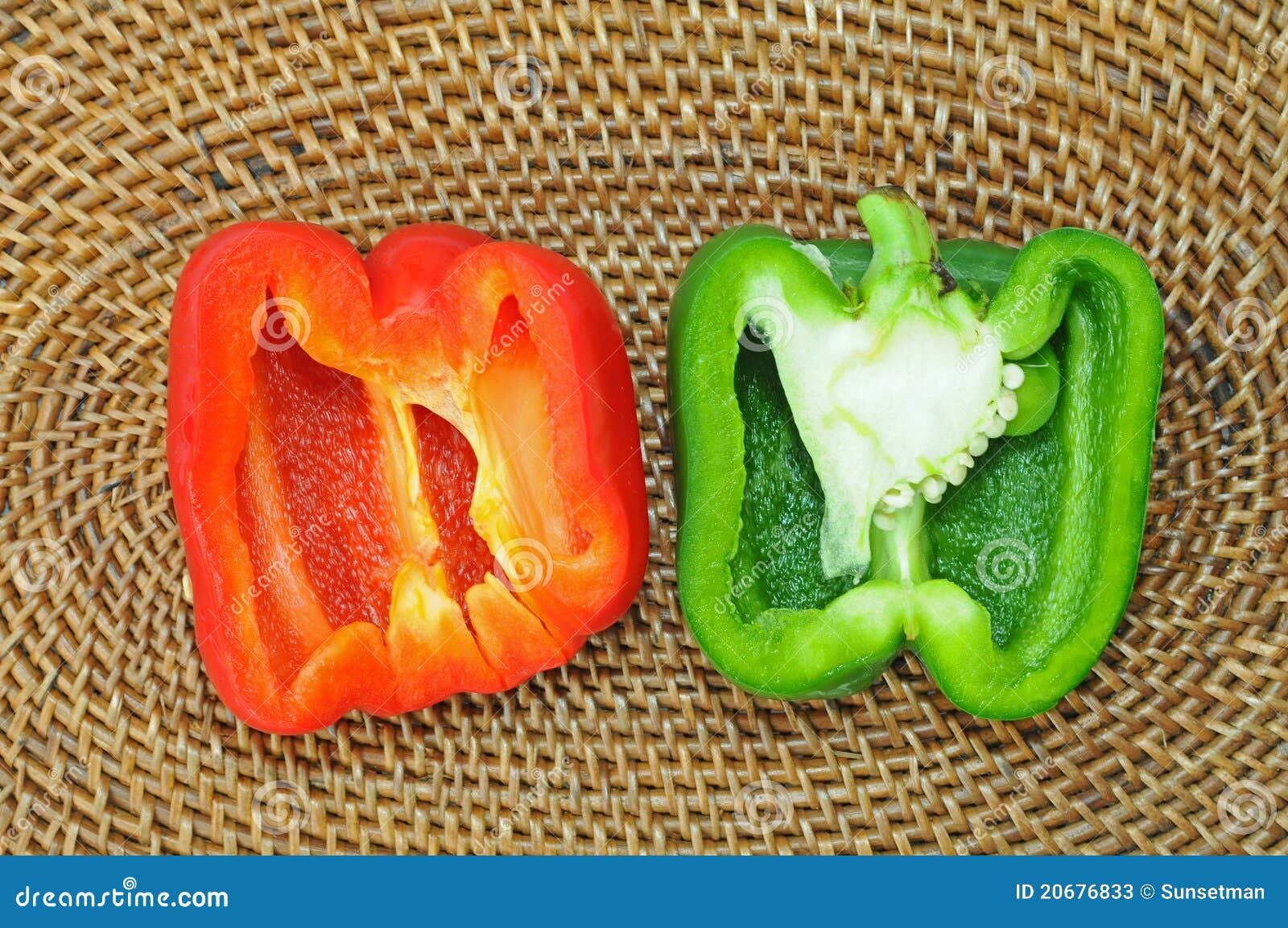 Sectional View of Capsicums Stock Image - Image of color, produce: 20676833