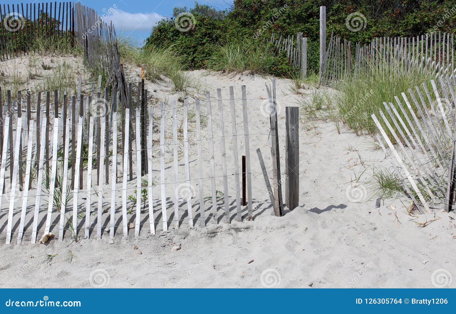 Sections of Old Worn Fencing at the Edge of the Shore Stock Photo ...