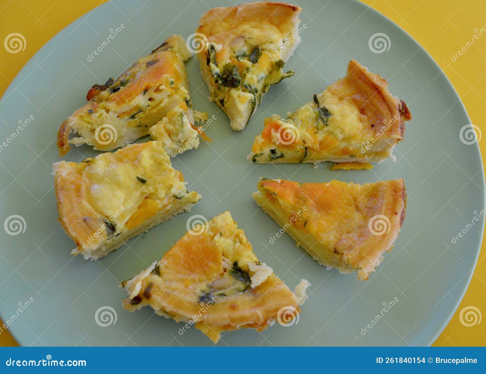 Sections of a Quiche on a Plate Stock Photo - Image of pine, cuisine ...