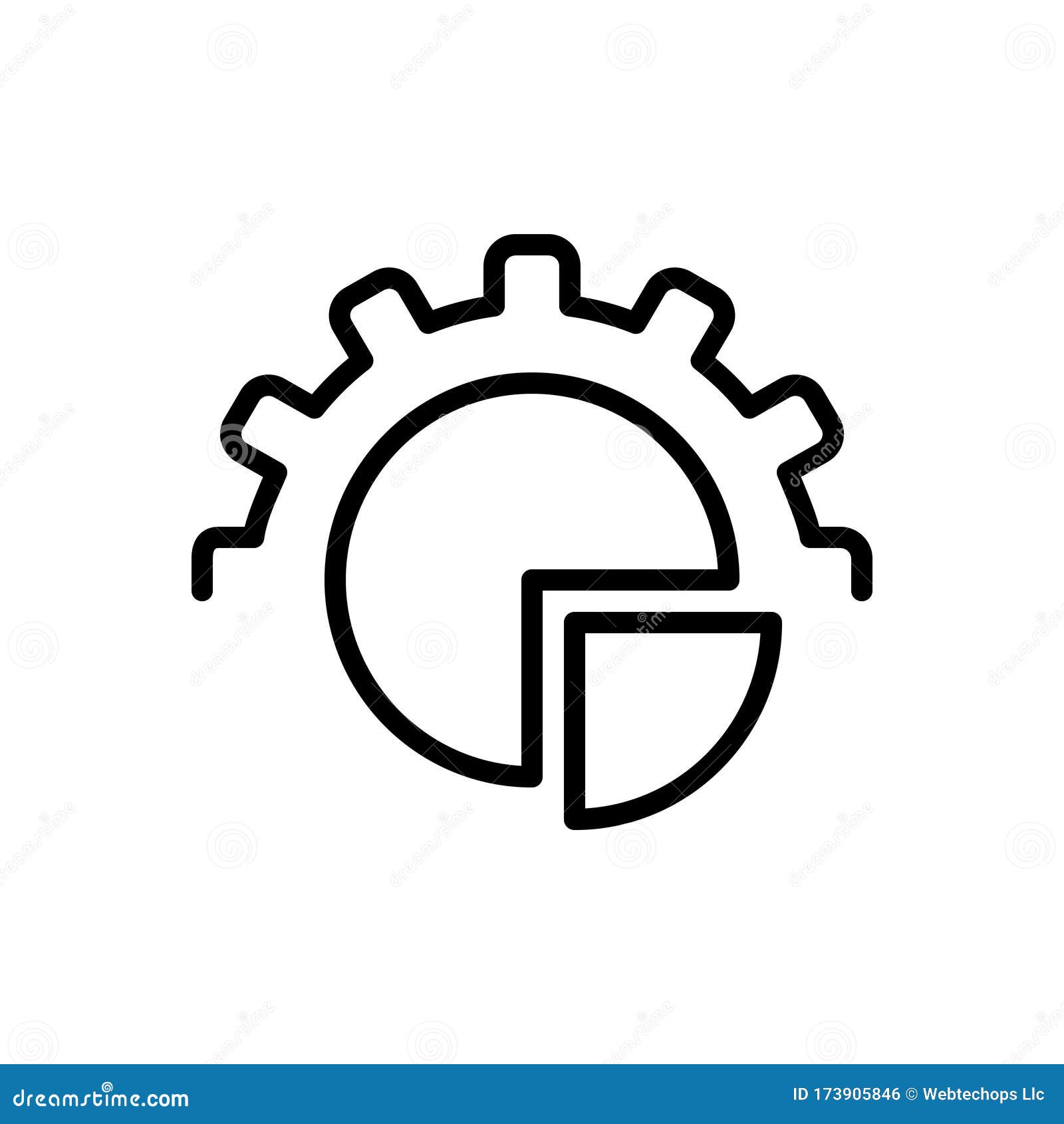 Black Line Icon for Sector, Area and Piece Stock Vector - Illustration ...