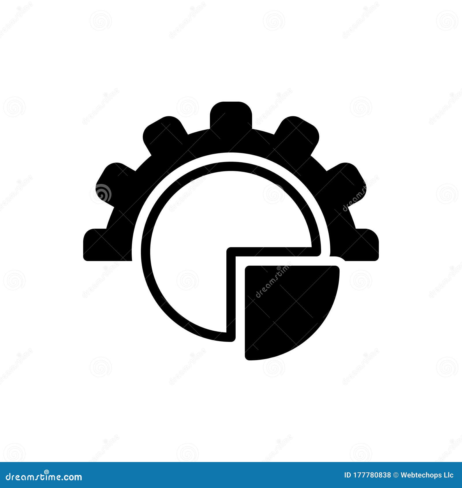 Black Solid Icon for Sector, Piece and Chart Stock Vector ...