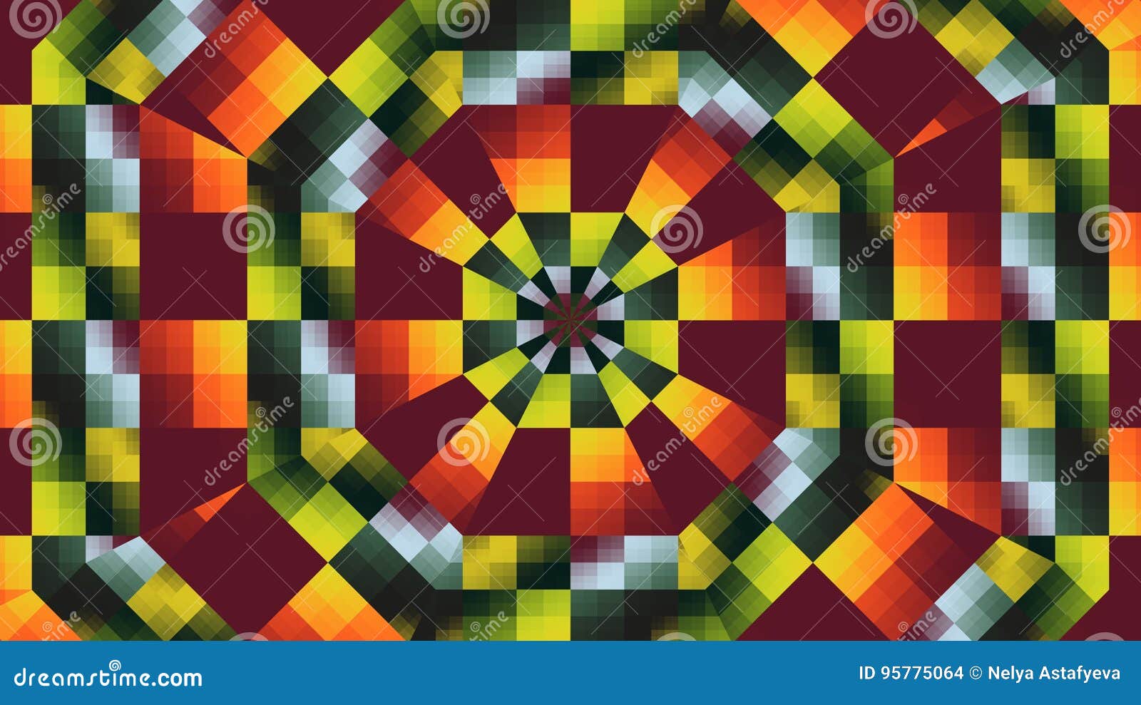 Sectoral Geometric Pattern of Colored Squares. Stock Illustration ...