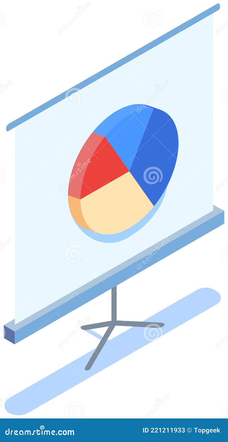 Sectorized Pie Chart on Poster. Statistical Graph Presentation Board ...